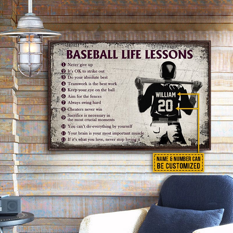 Personalized Baseball Life Lessons Customized Poster - JEFGIFT